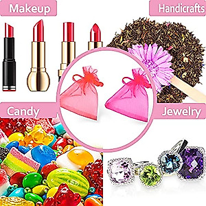 LYSXP 100 Pcs Organza Bags 3×4 Inches，Sheer Organza Gift Bags with Drawstring, Jewelry Favor Pouches Christmas Candy Wedding Birthday Party Bags (Mixed Color,3"×4"）