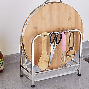 DRNKS Pot Rack Stainless Steel Pan Cover Shelf Free Punching Board with Water Tray Kitchen Storage Rack Applicable to kitchen stove