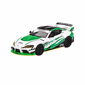 TSM Model GR Supra CSR2 LB Works RHD (Right Hand Drive) White & Bright Green w/Black Top Ltd Ed to 3000 pcs 1/64 Diecast Model True Scale Miniatures MGT00308