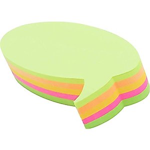4A Shapes Sticky Notes,Bubble Shape,3 3/8 x 1 7/8 Inches,Neon Assorted,Self-Stick Notes,200 Sheets/Pad,1 Pad/Pack,4A 5059
