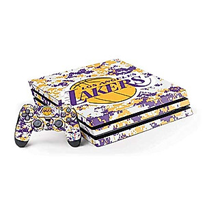Skinit Decal Gaming Skin Compatible with PS4 Pro Console and Controller Bundle - Officially Licensed NBA Los Angeles Lakers Digi Camo Design