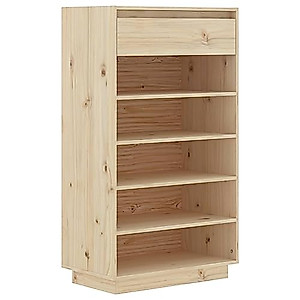 VRAXO Shoe Cabinet 23.6"x13.4"x41.3" Solid Wood Pine,Shoe Racks & Organizers-36.19lbs