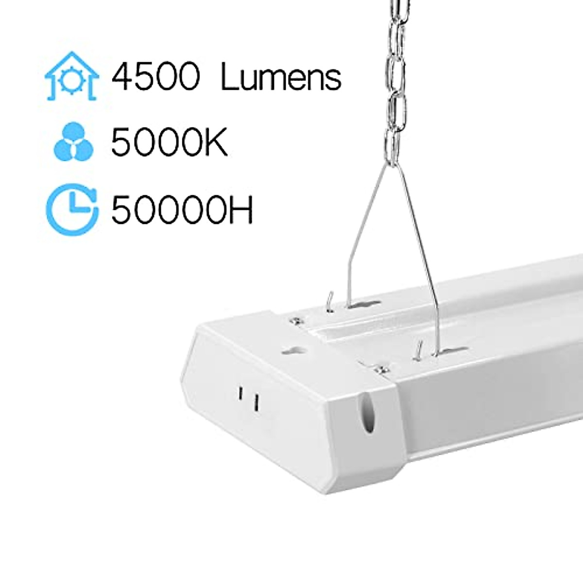 THKSGOD Linkable LED Shop Light 4ft,5000K Daylight White,led Shop Light for Garage 4500LM Super Bright,Shop Light for Workshop