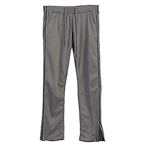 Gioberti Mens Athletic Track Pants, Silver, Large