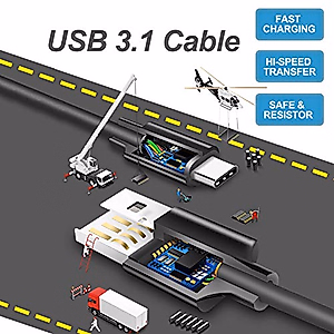 Charging Cable for Switch/Switch Lite/Switch OLED, Charger for Switch and Switch Lite, for Samsung Galaxy S9 S8 Note 8 and Other USB C Cable (9.8ft) Black