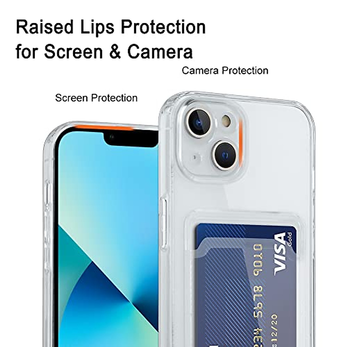 tharlet Compatible with iPhone 13 Wallet Clear Case with Card Holder, Non-Yellowing Phone Case, Precision Cut-Outs and TPU Bumper for Shock Absorption, Anti-Scratch Smudge-Proof (Matte Clear)