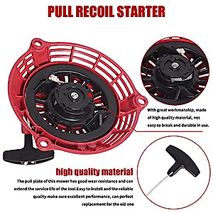 Gashwer Recoil Starter Pull Start Compatible with Honda GC 130/160 GCV 130/160 4hp 5hp 6hp 6.5hp EN2000 Hru19 GC135 GC160 Parts Generator Engine Motor Replace 28400-Zl8-023ZA RED