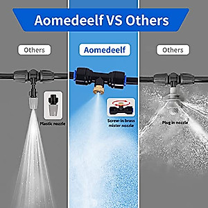 Aomedeelf 82FT Misters for Outside Patio,Outdoor Misting System for Patio,Patio Misters for Cooling Outdoor, 21 Mist Nozzles+3/4" Brass Adapter,Water Mister Outdoor,Outdoor Misters for Patio Garden
