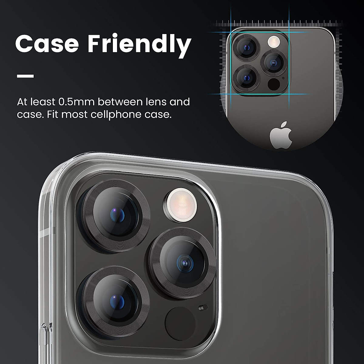 Tensea for iPhone 14 Pro / iPhone 14 Pro Max Camera Lens Protector, 9H Tempered Glass Camera Cover Screen Protector Metal Individual Ring Protector for iPhone 14Pro 6.1 inch iPhone 14 ProMax 6.7 inch 2022