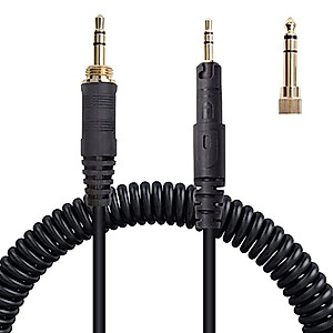 ATH-M50x Replacement Cable, Compatible with Audio Technica ATH-M50x、ATH-M40x、ATH-M70x、ATH-M60x Coiled AUX Headphone Extension Cable with 6.35mm Adapter(4ft extends to 10ft) (ATH-M50x/M40x/M70x)