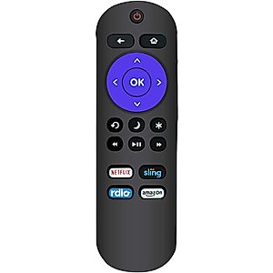Universal Replacement Roku TV Remote, Compatible with Onn/TCL/Haier/Hitachi/LG/Sanyo/JVC/Magnavox/RCA/Philips/Westinghouse/Element Roku Built-in Smart TV