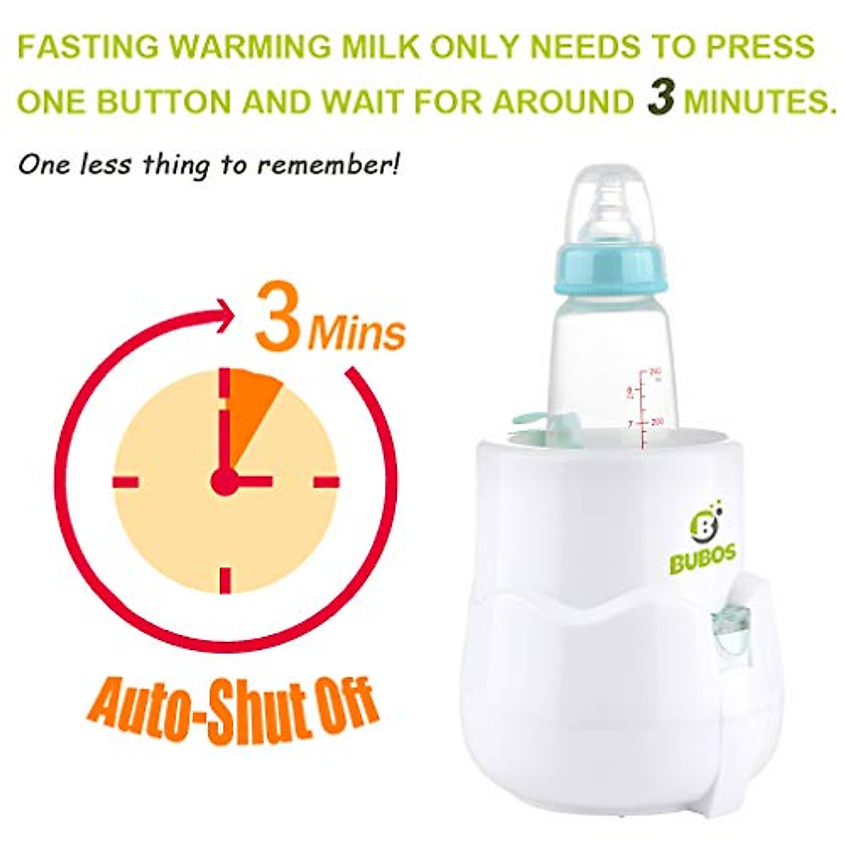 Bubos Fast Heating Baby Bottle Warmer for breastmilk and Formula, Food Heater for Infant Complementary Food
