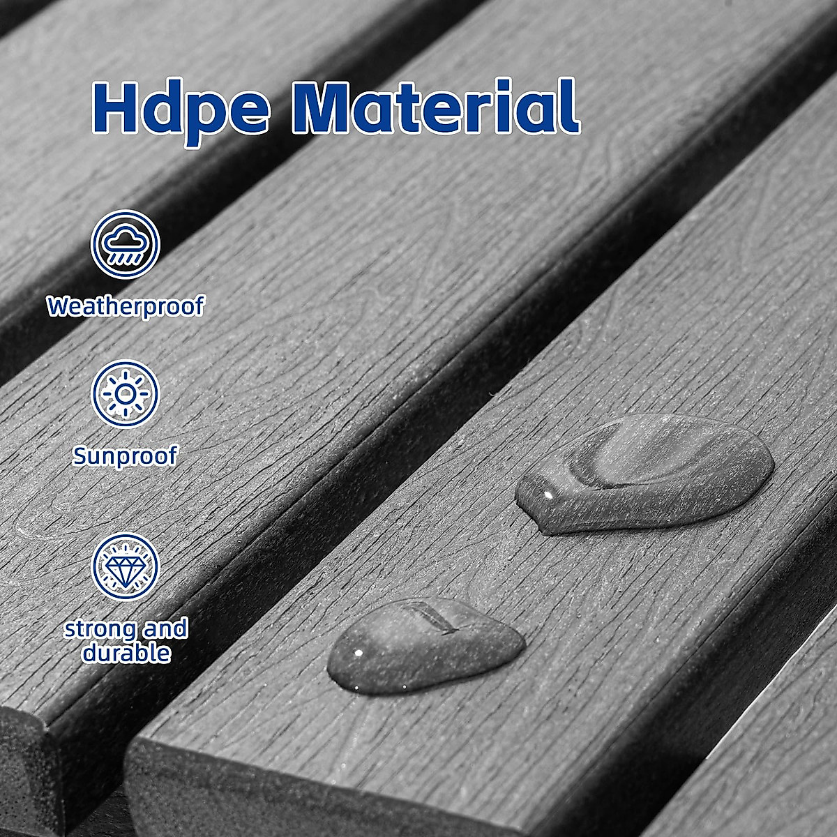 SwiftSlot Hot Tub Table, HDPE Pool Bench - 35" L x 15.7" W x 25.6" H, Weather Resistant Waterproof Spa Surround Bench, Grey