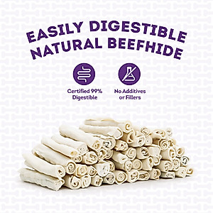 Treatly American Sourced Beefhide Chip Rolls 5-6" Dog Chew Treats - Natural Flavor, 18 Count/1 Pack