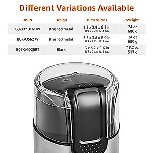 AmazonBasics Stainless Steel Electric Coffee Bean Grinder