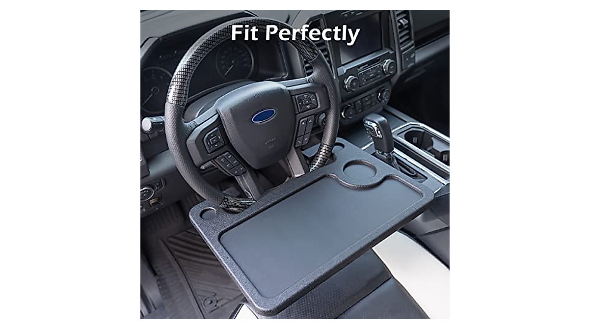 Auto Car Steering Wheel Tray for Ford F150 & More | Portable Car Desk
