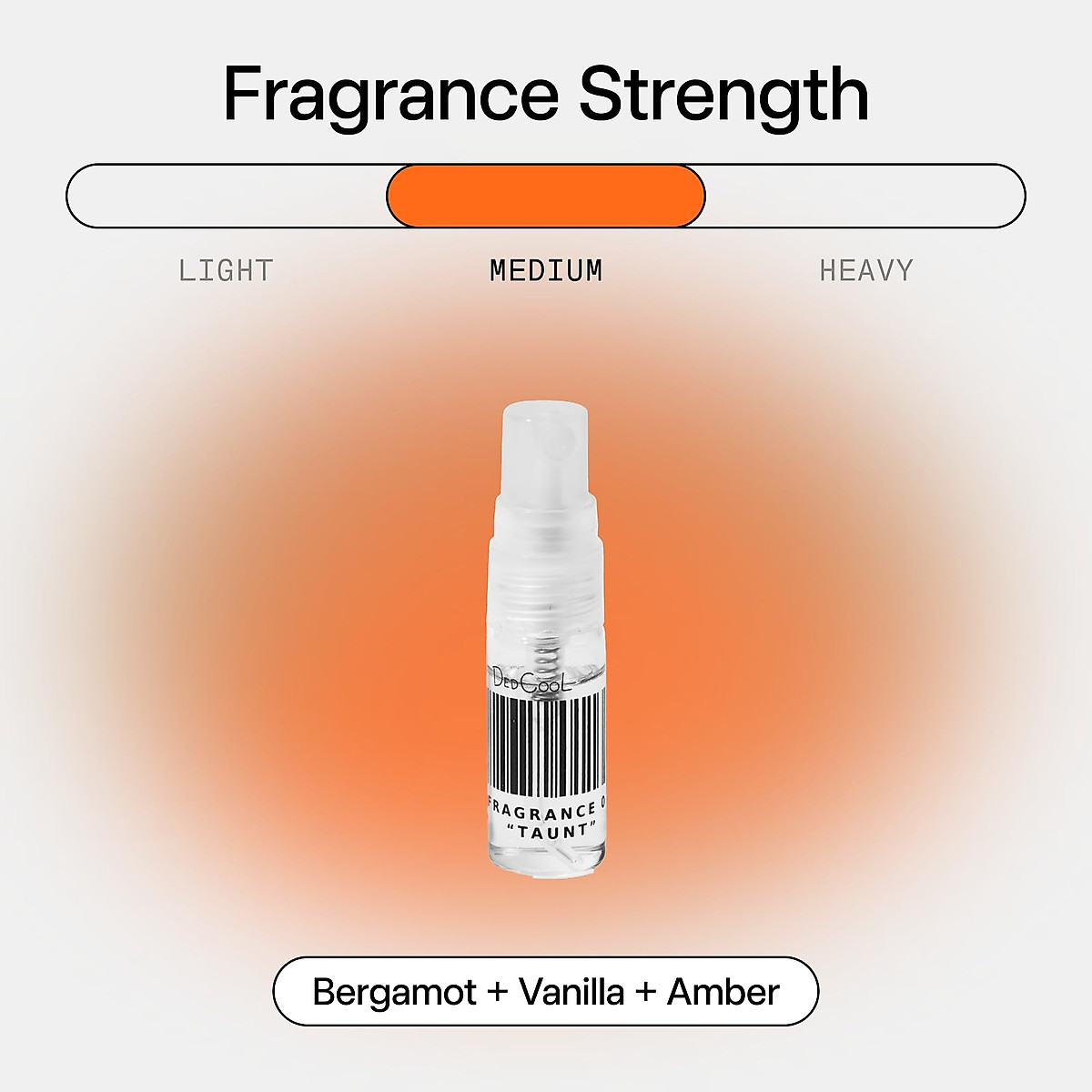 DedCool - Genderless + Vegan Eau de Parfum Sample | Clean, Non-Toxic Fragrance For All (Fragrance 01 ''TAUNT 3ml), 0.10 Fl Oz (Pack of 1)