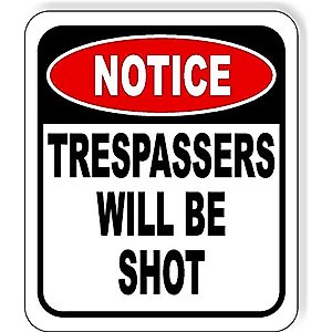 No Trespassing Sign 8.5" x 10", Private Property Signs, Aluminum Wall-Mount Warning Sign, Security Signs for Home or Business, Aluminum Indoor or Outdoor Signs, No Trespassing Signs Private Property
