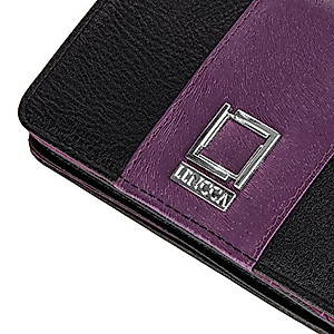 Lencca Kyma Vegan Leather Crossbody Smartphone Clutch Wallet Purse with Removable Chain Shoulder Strap - Black/Purple