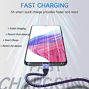 Android Auto USB C Cable Type C Charger USB Data Transfer Cable Fast Charging for Samsung Galaxy S23/A23/A14/A53/A03S/A13/A73/A52S/S22 Ultra/S21+/S21FE/S20/S10 Plus/S9/A10e/A51/A71/A33/A32, 3FT 2Pack