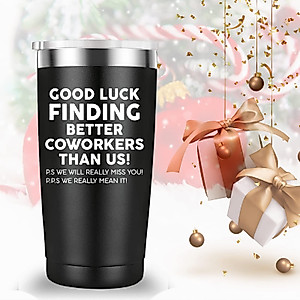 Mamihlap Good Luck Finding Better Coworker Than Us Travel Mug Tumbler.Coworker,Boss Day,Boss,Office Gifts,Leaving Appreciation Retirement Gifts for Boss Colleague Friend.(20 oz Black)