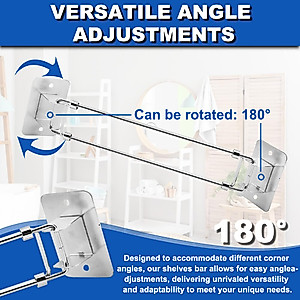 Quixleen 1 Pack Rv Shower Corner Storage Bar Adjustable Length of 7-13 Inch RV Must-Have Bathroom Accessories Rotating RV Bath Accessory for Securing for Camper/Travel Trailer Bath