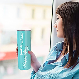 Happy 14th Birthday Gift Set for Girls - 14th Birthday Tumbler, Party Supplies, and Unique Gifts for Best Friends and Sisters - Cool Birthday Gift Basket Ideas for Female Friends