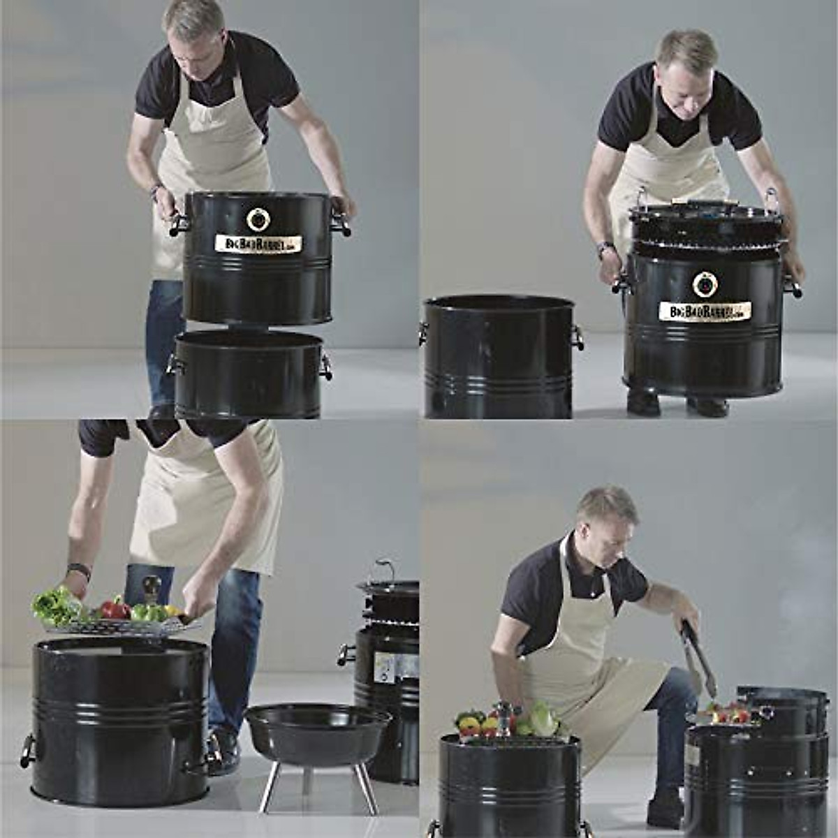 Big Bad Barrel Pit Drum Smoker Charcoal Barbeque Grill - 5 in 1 ...