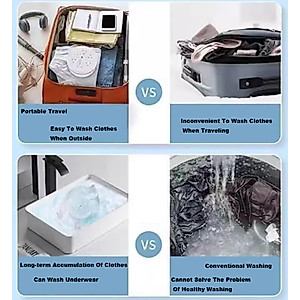 Mini Washer For Baby Clothes, Portable Washing Machine, Turbine Washing Machine With USB, Laundry Washer For Sinks Dorms Travel, College Room, RV, Apartment