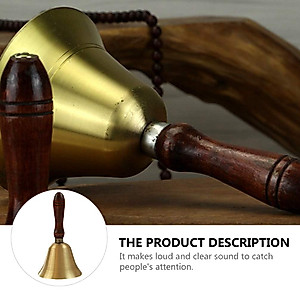 TOYANDONA Metal Hand Bells Call Bell Service Hand Bells Black Wooden Handle Handbells Santa Hand Bell Note Handbell Diatonic Metal Bells Musical Percussion for Christmas Dinner Shop Hotel