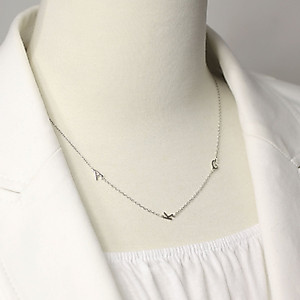 Deidreamers Silver Personalized Letter Initials Necklace (Silver - Intials (3))