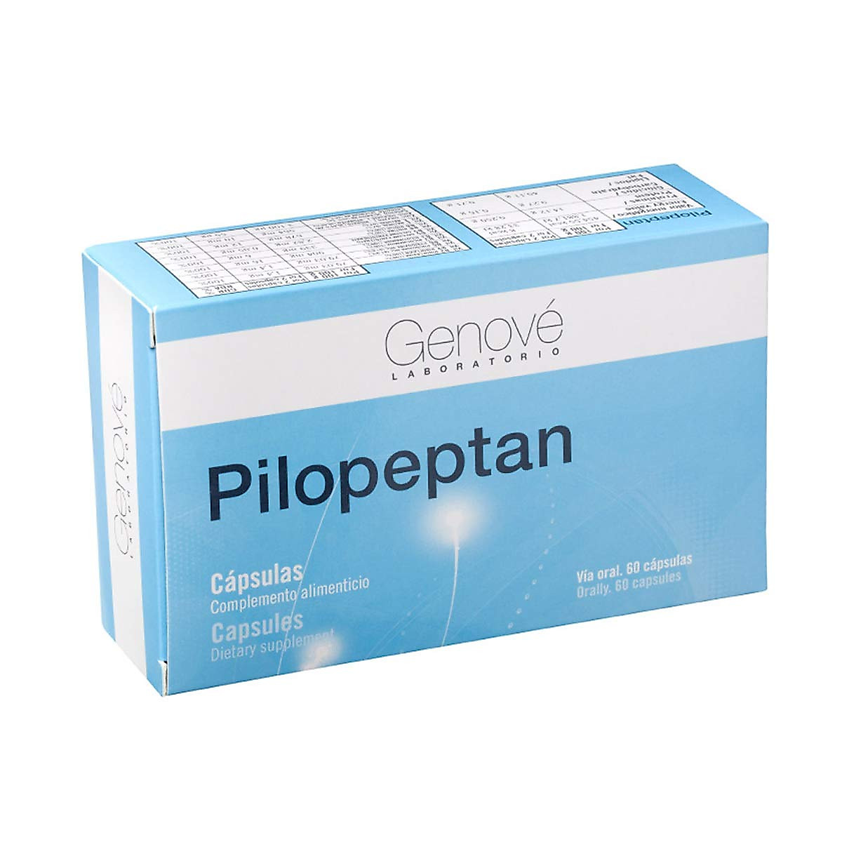 Genove Pilopeptan 60 Capsules - Care Treatment to Stop Hair Loss and Regrow Hair for Women and Men - Vitamins Providing Nutrients