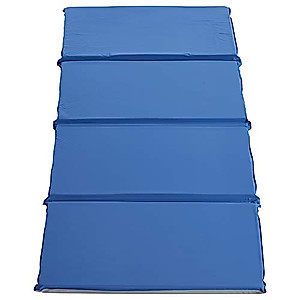 ECR4Kids Value 4-Fold Daycare Rest Mat,Blue/Grey (1" Thick), Pack of 5