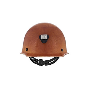 MSA 460409 Skullgard Cap Style Safety Hard Hat with Staz-on Pinlock Suspension, Lamp Bracket and Cord Holder | Made of Phenolic Resin, Radiant Heat Loads up to 350F - Standard Size in Natural Tan