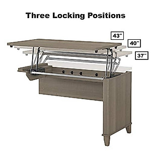 Bush Furniture Somerset 3 Position Sit to Stand L Shaped Desk, 72W, Ash Gray & Somerset 2 Drawer Lateral File Cabinet, Ash Gray