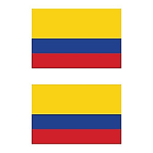 Two Pack Colombian Flag Sticker Decal Self Adhesive Vinyl Colombia COL CO Made in USA