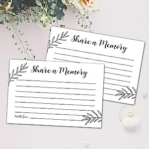 Share a Memory Cards, 50 Cards, Memory Card for Celebration of Life, Graduation, Wedding, Retirement, Going Away Party, 4inch x 6inch, White