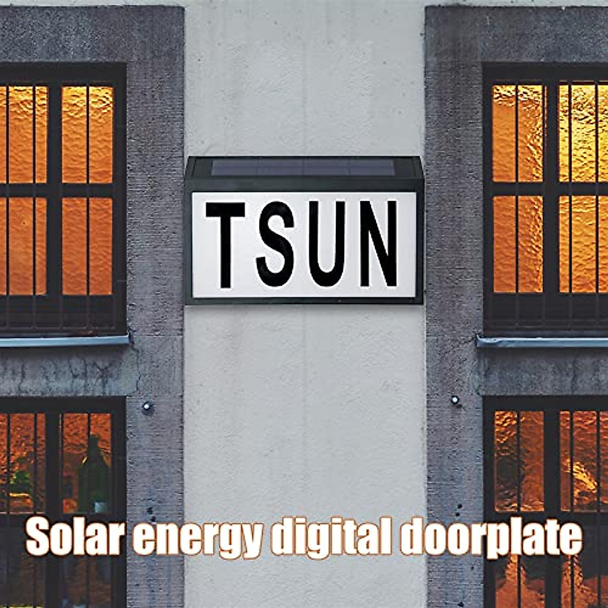 JJXX-BZ Outdoor Solar Light Doorplate Outdoor LED Solar Garden Light Address Numbers Letters Waterproof Lamp Home Letter Number Stickers House Number Wall Lamp for Courtyard Lighting