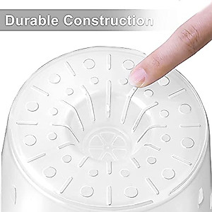 Lanccona Orchid Pot, 7 Inch 8 Pack Orchid Pots with Holes and Saucers, Clear Plastic Plant Pot Indoor