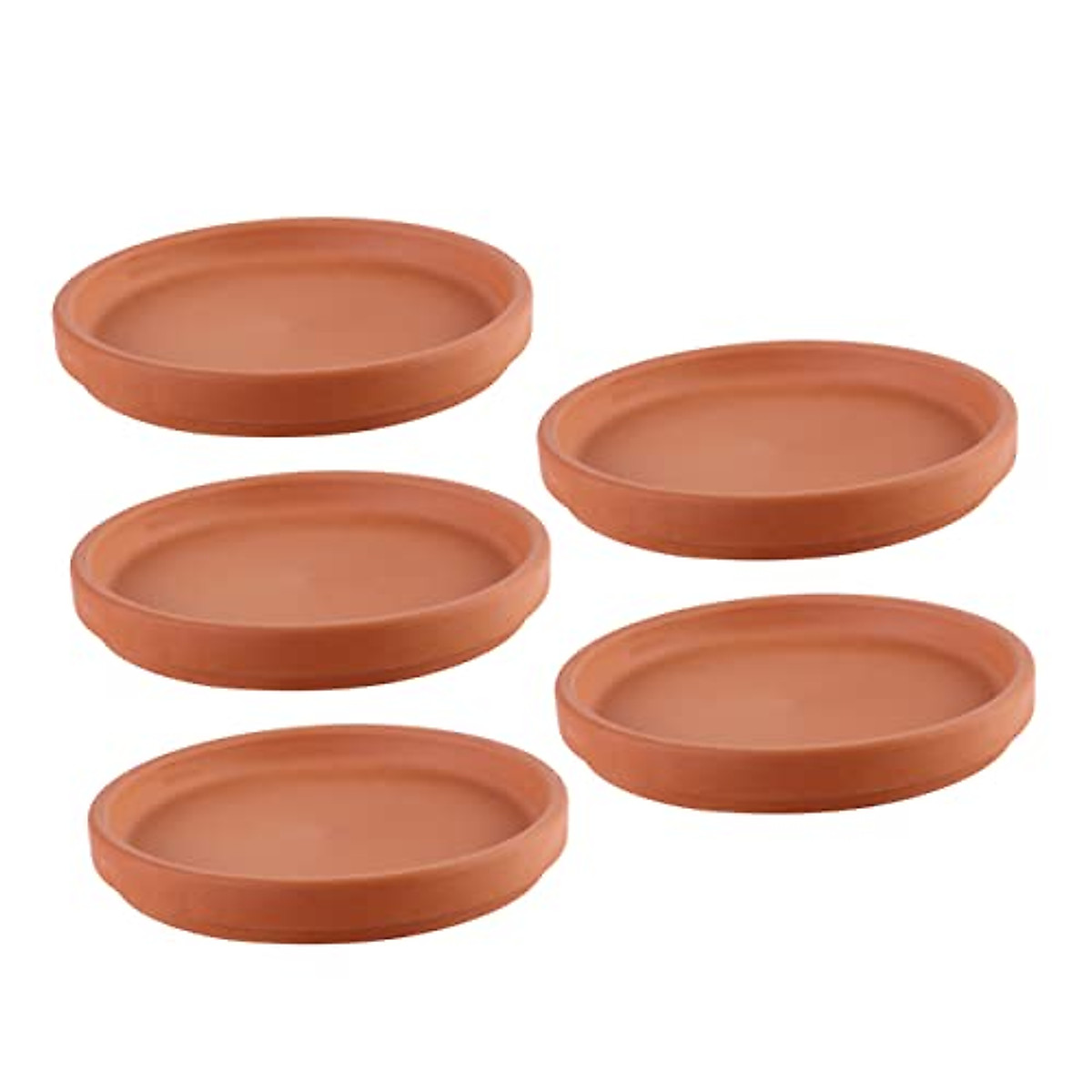 MARMERDO 5pcs Terracotta Planter Tray Potted Plants Bonsai Tray Serving Tray Round Classic Round Planter Saucer Plant Saucers for Indoors Plant Coasters Ceramic Terracotta Flower Pot Plate
