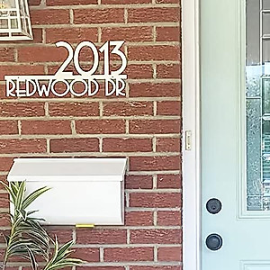 Personalized Metal House Number Sign with Street Name Sign | Mid Century Modern Font | Art Deco Address Numbers and Street Name | Handmade Metal Address Sign | Custom Address Plaque