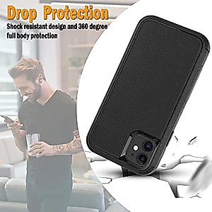 Joylifeboard for iPhone 11 Case, 3 in 1 Heavy Duty Protection Phone Case for iPhone 11, 3-Layers [Shockproof] [Dropproof] [Anti-Slip] Phone Case Cover for Apple iPhone 11-Black