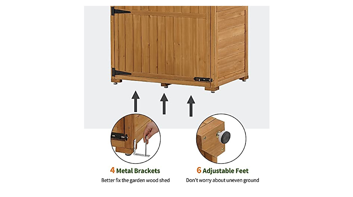 Large Outdoor Storage Cabinet with Folding Table | Garden Tool Shed