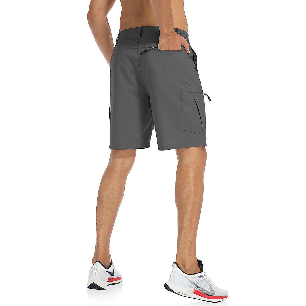 Flewolch Men's Hiking Shorts Quick Dry Outdoor Travel Cargo Shorts with Multi Pocket Gray 32