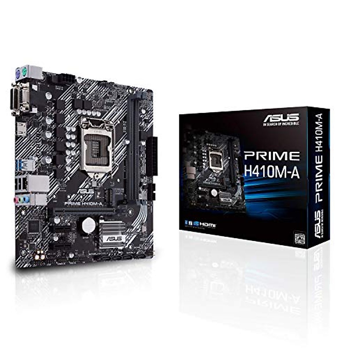 ASUS Prime H410M-A/CSM LGA1200 (Intel® 10th Gen) Micro-ATX Commercial Motherboard (M.2 Support, HDMI, D-Sub, DVI, USB 3.2 Gen 1, COM Header, TPM Header and ASUS Control Center Express)