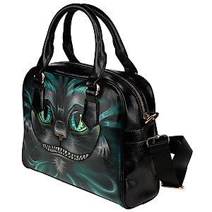 Fashion Female Shell Shoulder Handbag Crossbody Bags with Cheshire Cat Design