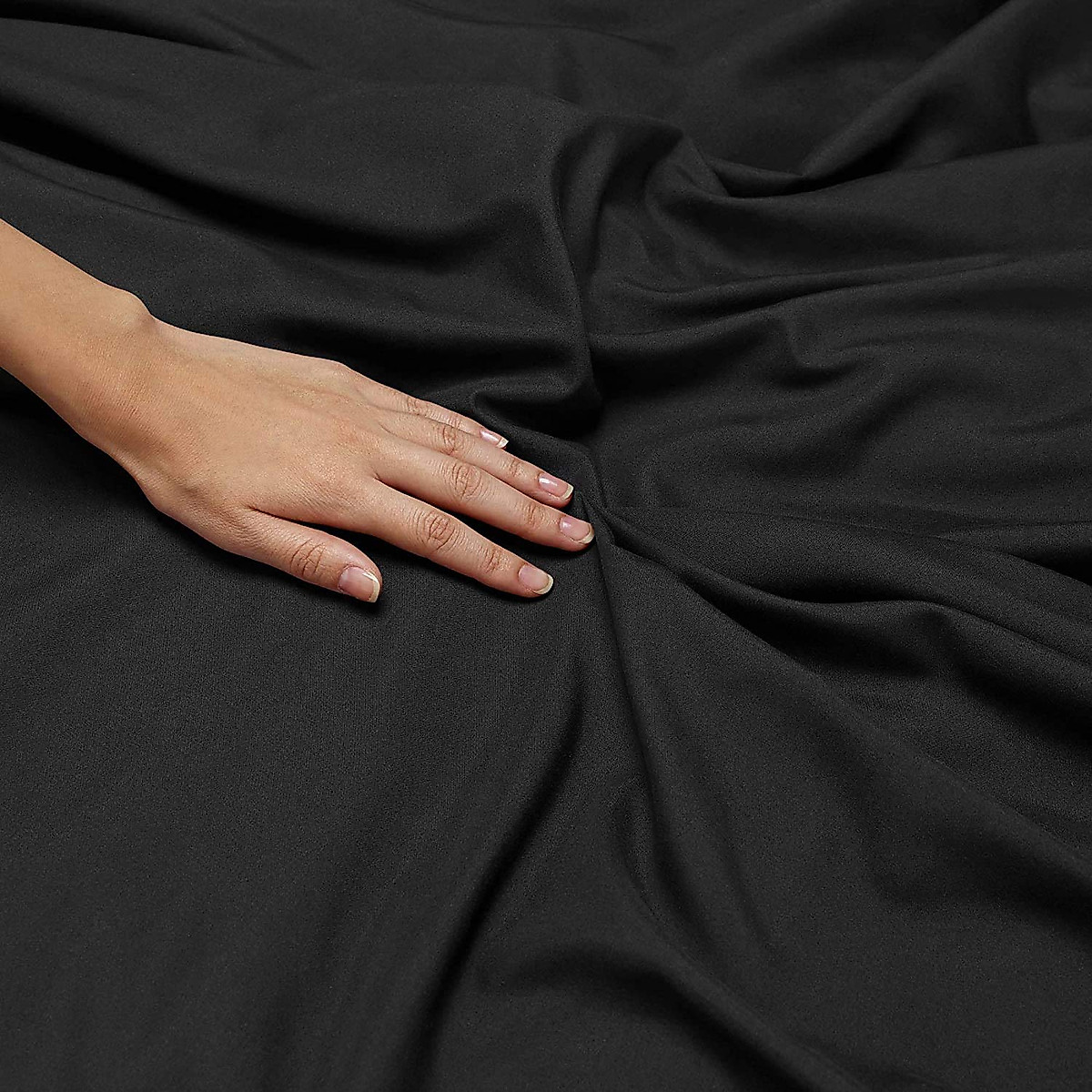 BSC Collection Duvet Cover 3 Piece Set - Luxurious 100% Long Staple Cotton 800 Thread Count Sateen Weave - 1 Comforter Cover with Zipper Closure and 2 Pillowcases, Full/Queen, Black - Duvet Set