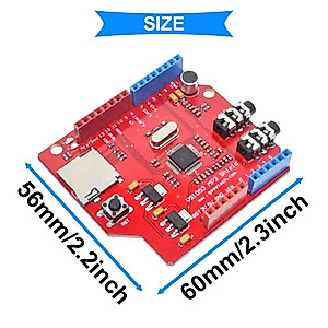 DAOKI VS1053 VS1053B TF Card Stereo Audio MP3 Player Record Decode Development Board Module for Arduino with 3.5mm Audio Jack Cable