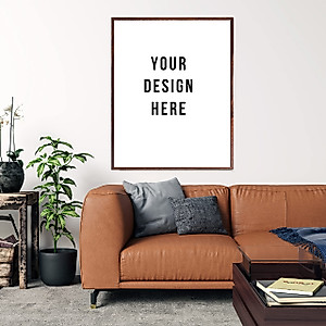 Sunwes Canvas Floater Frames 16x20inch 1.25inch Deep Custom Size Removable Stretched Canvas Wall Art Painting Frame Decor(Dark brown)