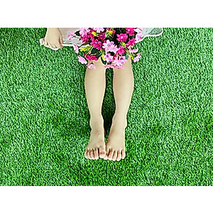 Fasmov Green Artificial Grass Rug Grass Carpet Rug 3.2' x 6.5', Realistic Fake Grass Deluxe Turf Synthetic Turf Thick Lawn Pet Turf -Perfect for Indoor/Outdoor